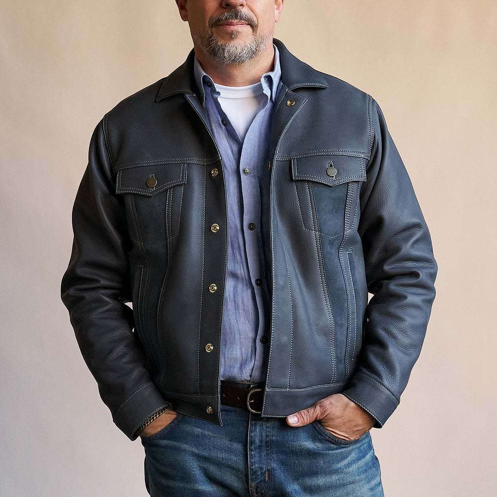 No.210 Dean Jacket | LE Deerskin Indigo