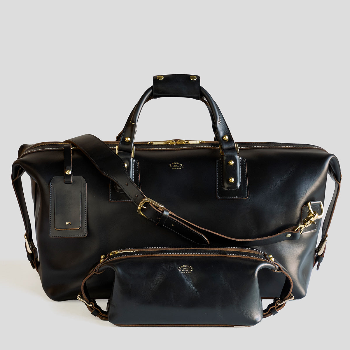 Chromexcel x Shell Cordovan Duffel #205 | Black 3pc Set — Coronado Leather