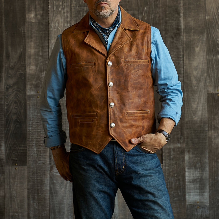 No.39 Indy Bison Ranchers Vest | Saddle Tan