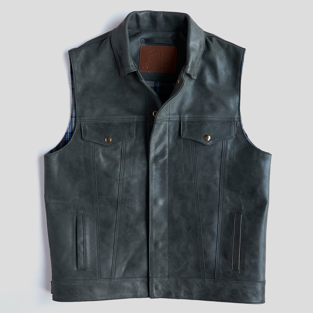 The Vintage Bison Rider Vest No.490 | Charcoal