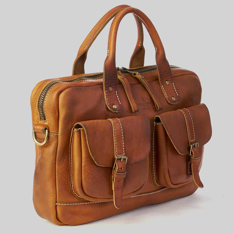 Vintage Stone-Washed Briefcase #100